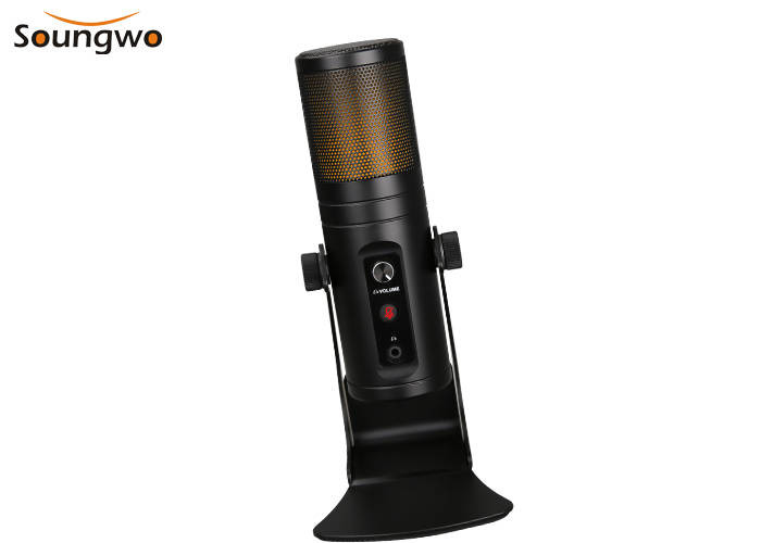 Condenser USB recording microphone Built-In Headphone Jack RGB Indicator